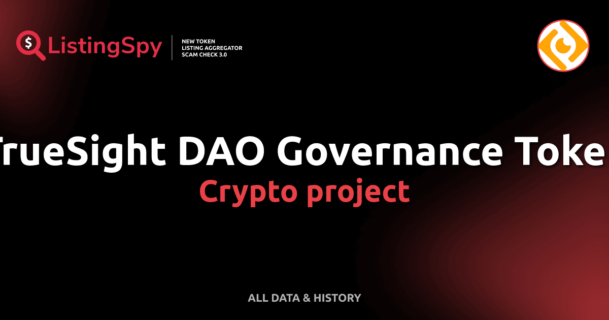 TrueSight DAO Governance Token crypto project info: TDG listings ...