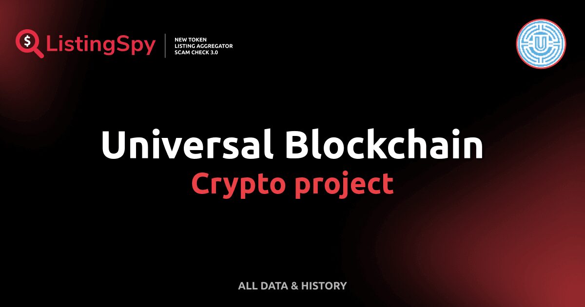 Universal Blockchain crypto project info: USBT listings, events, charts ...