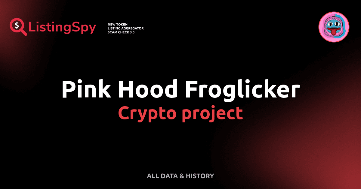 Pink Hood Froglicker crypto project on ListingSpy | ListingSpy