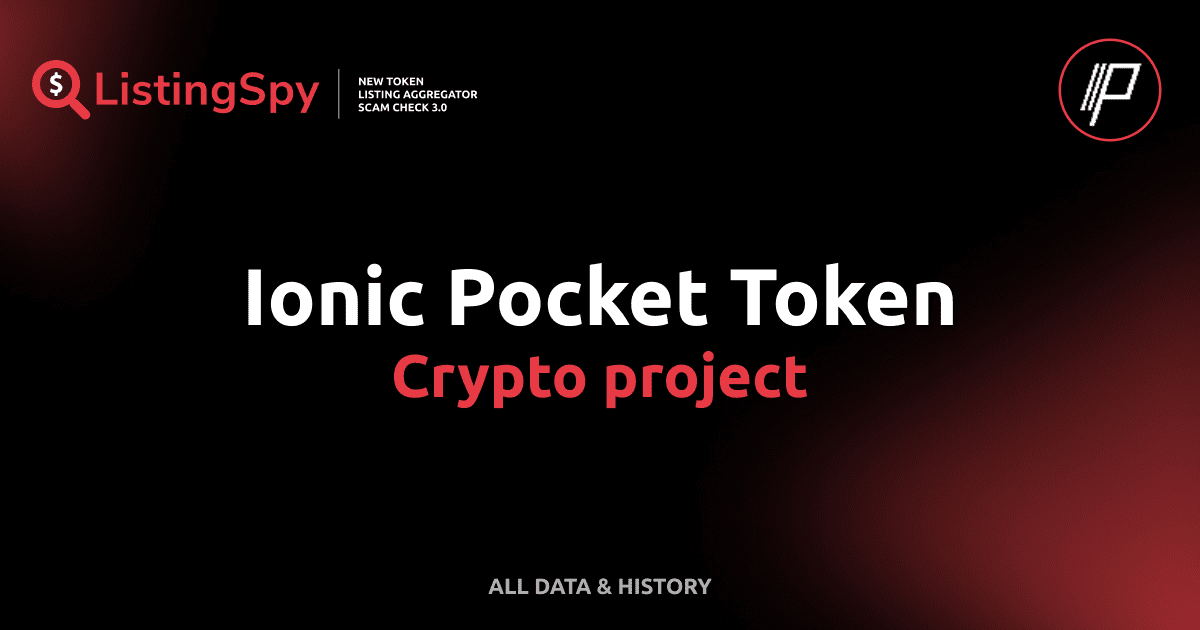 Ionic Pocket Token crypto project on ListingSpy | ListingSpy