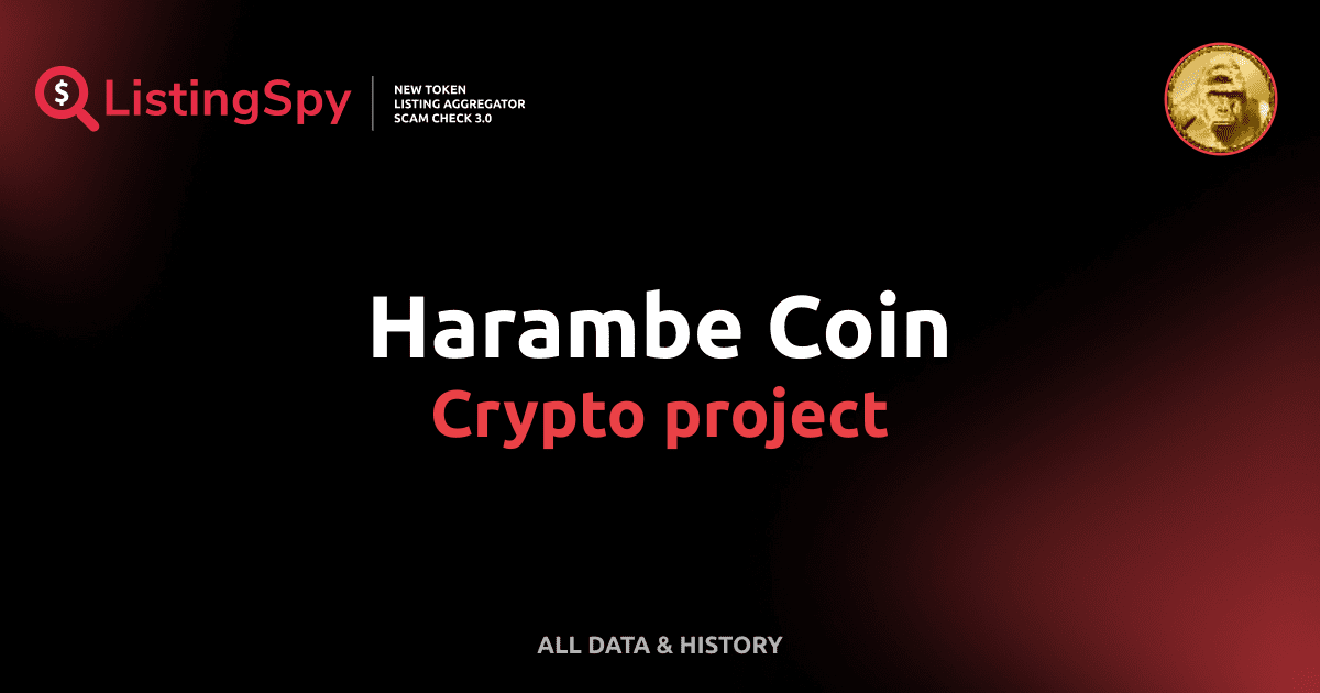 Harambe Coin crypto project on ListingSpy | ListingSpy