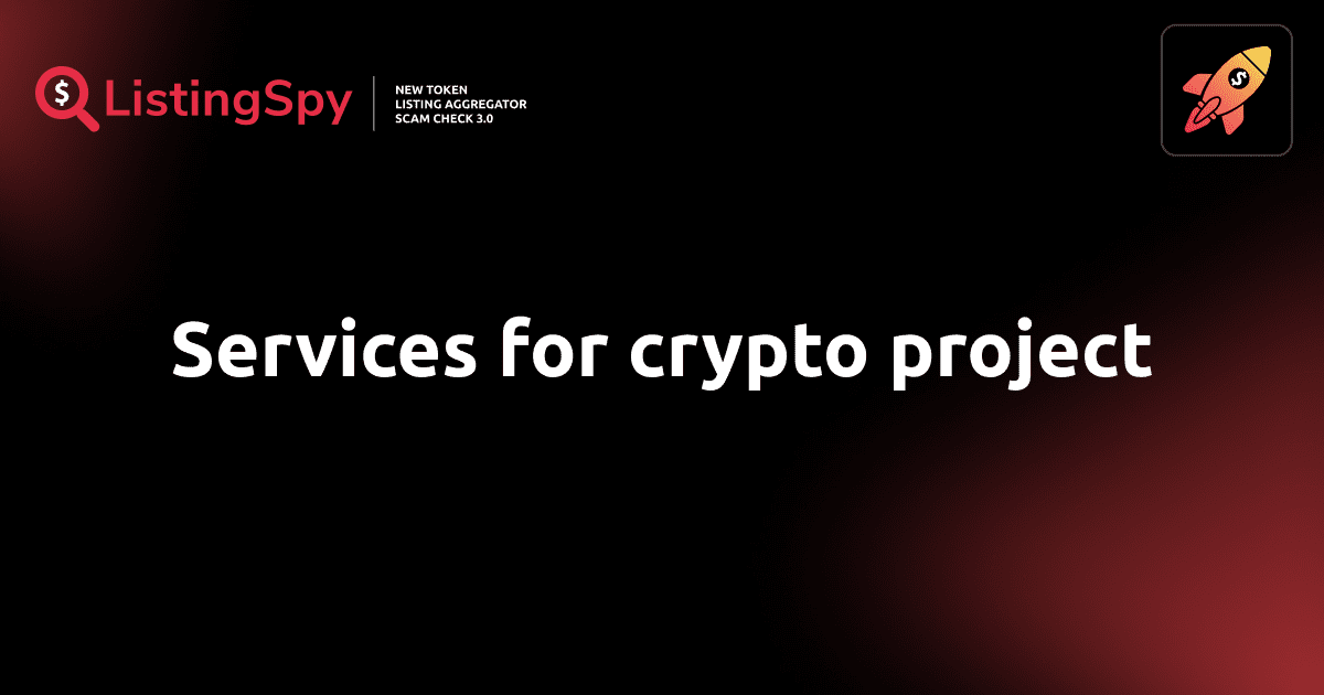 Services for crypto project teams on ListingSpy