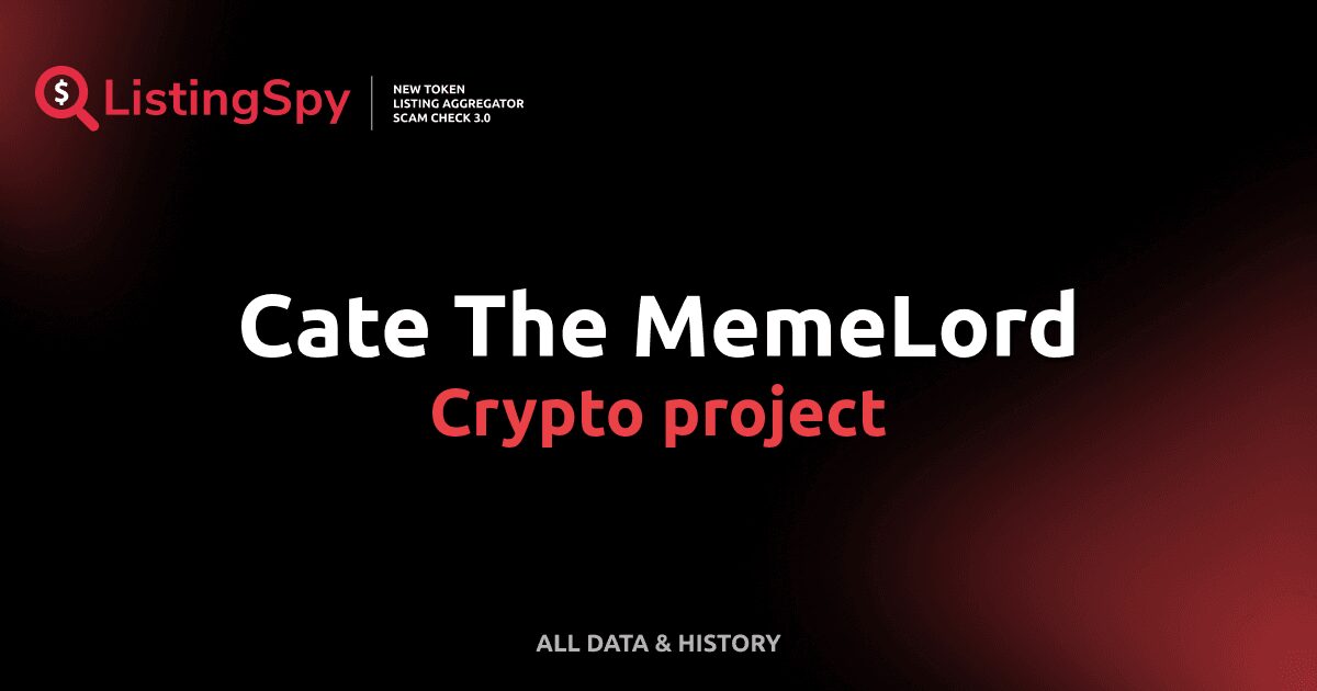 Cate The MemeLord crypto project info: LORDCATE listings, events ...