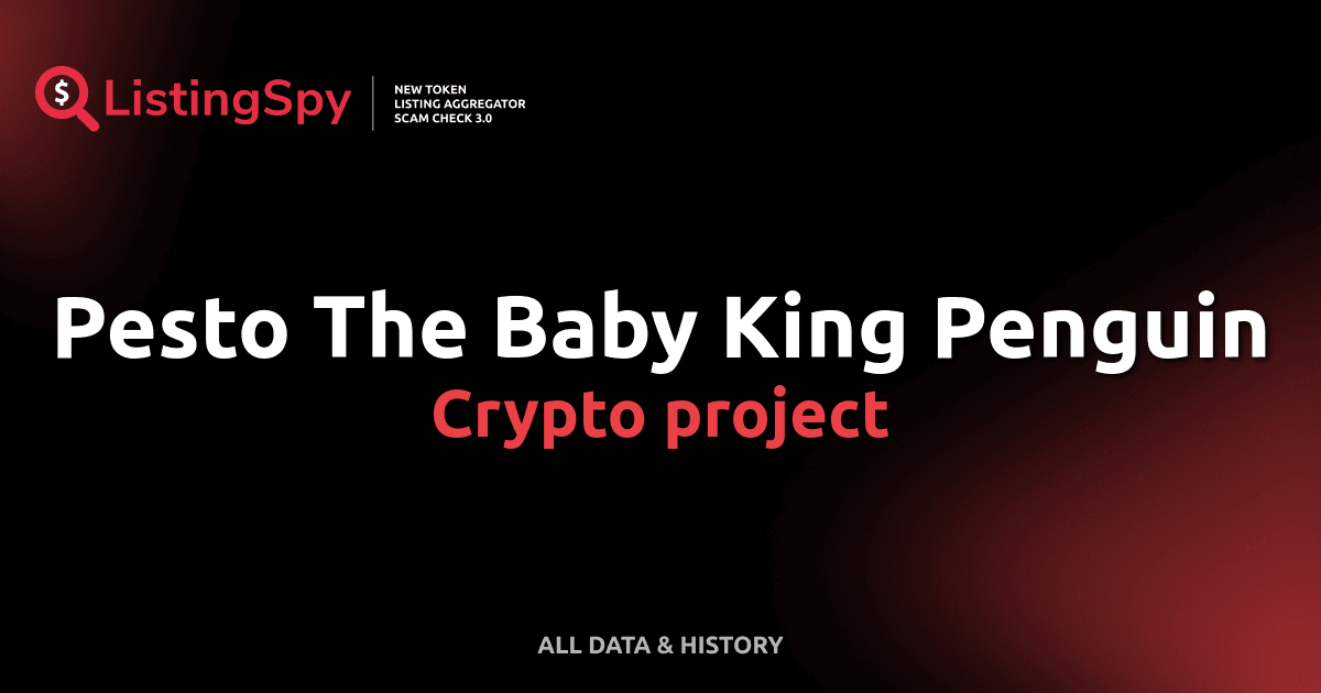 Pesto The Baby King Penguin crypto project info: PESTO listings, events ...