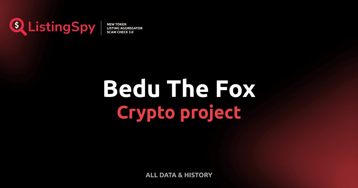 Bedu The Fox crypto project info: BEDU listings, events, charts ...