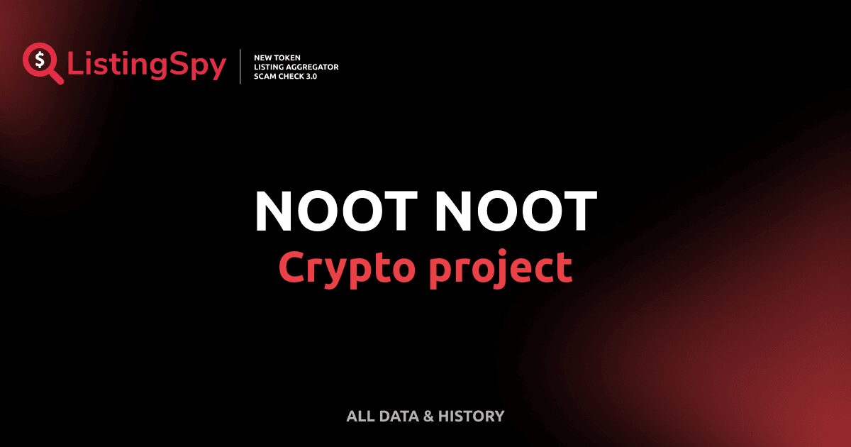 NOOT NOOT crypto project info: PINGU listings, events, charts ...