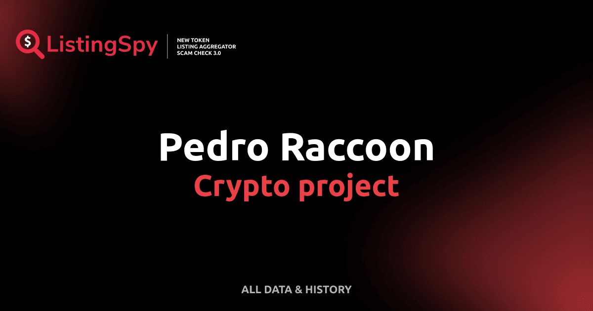 Pedro Raccoon crypto project info: GINGER listings, events, charts ...