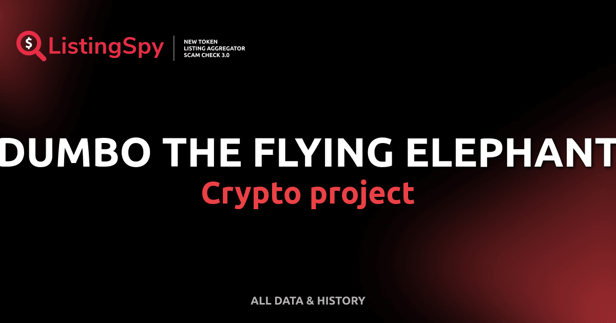 DUMBO THE FLYING ELEPHANT crypto project info: DUMBO listings, events ...