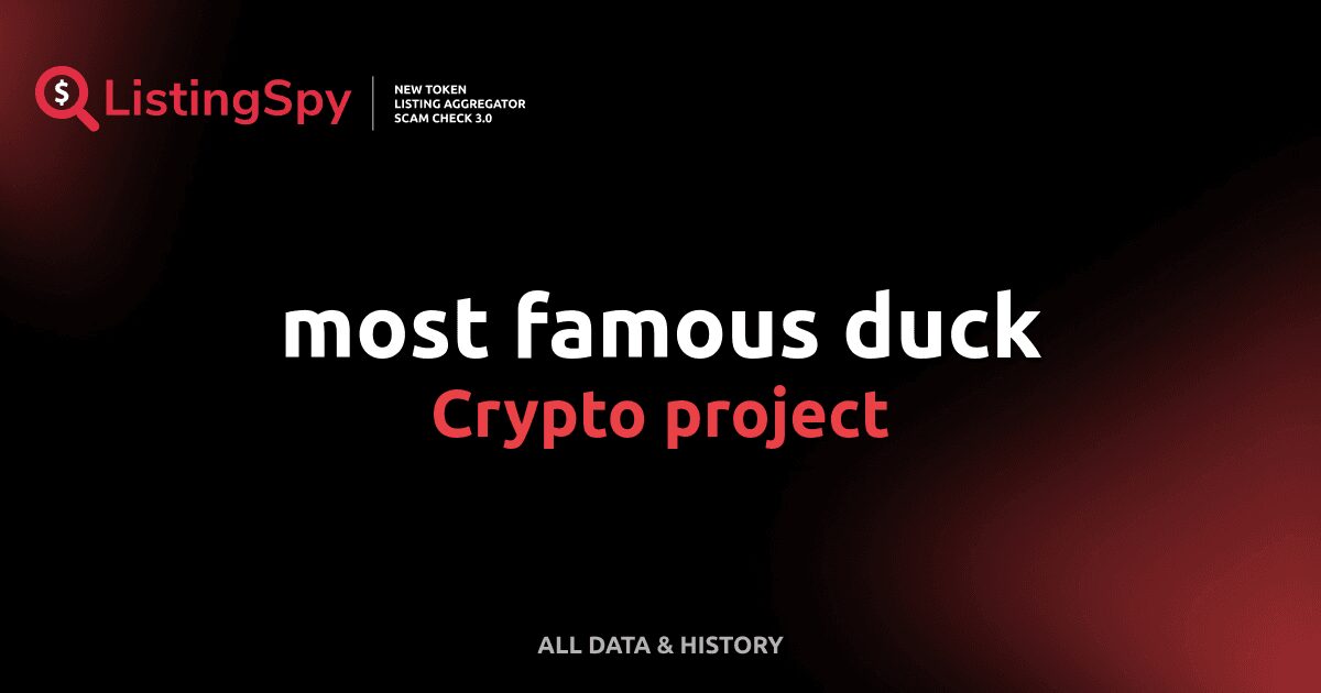 most famous duck crypto project info: DUNKIN listings, events, charts ...