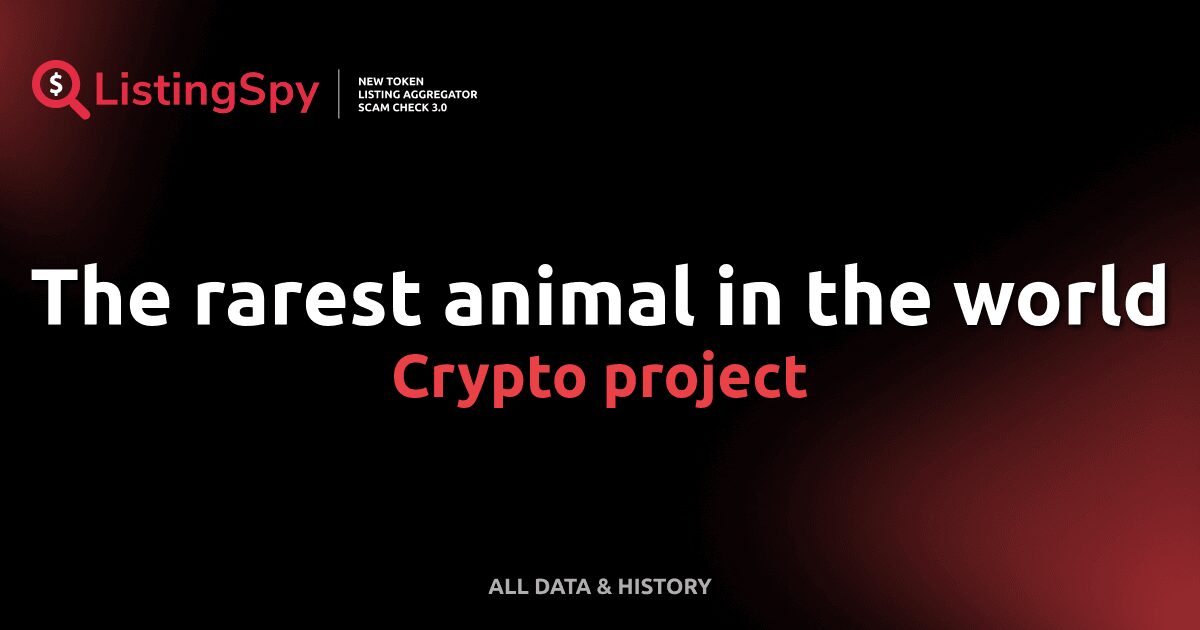The rarest animal in the world crypto project info: VAQI listings ...