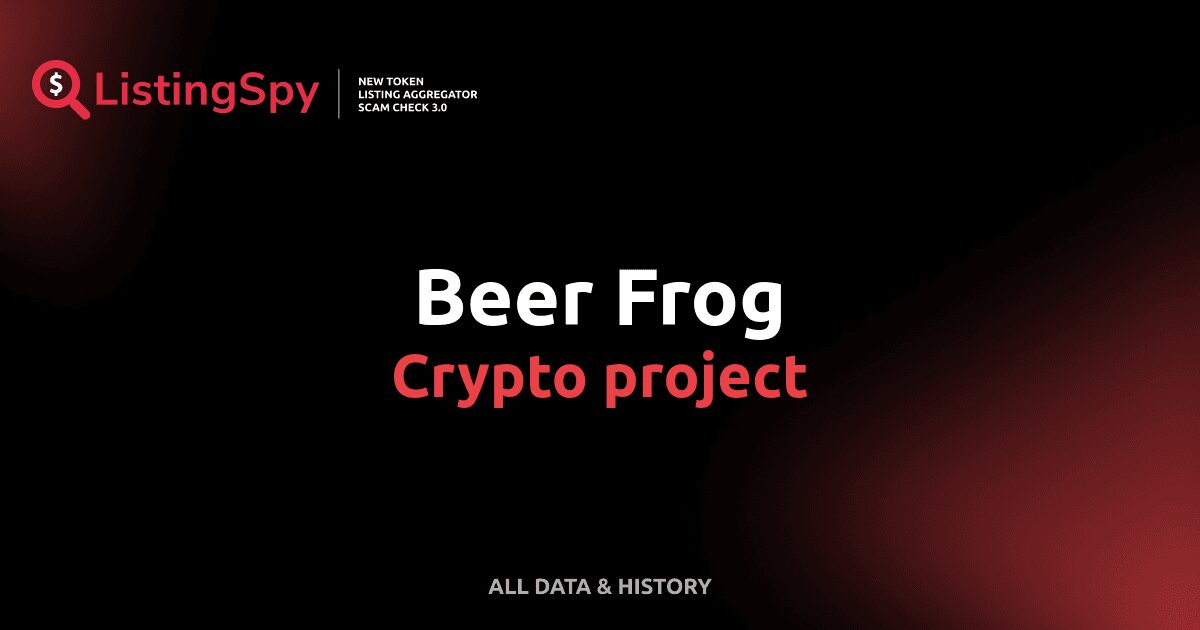 Beer Frog crypto project info: FROG listings, events, charts, community ...