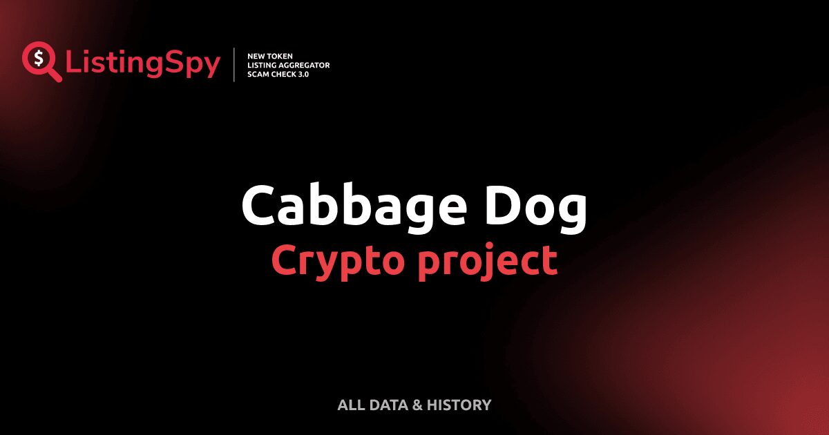 Cabbage Dog crypto project info: KIMCHI listings, events, charts ...