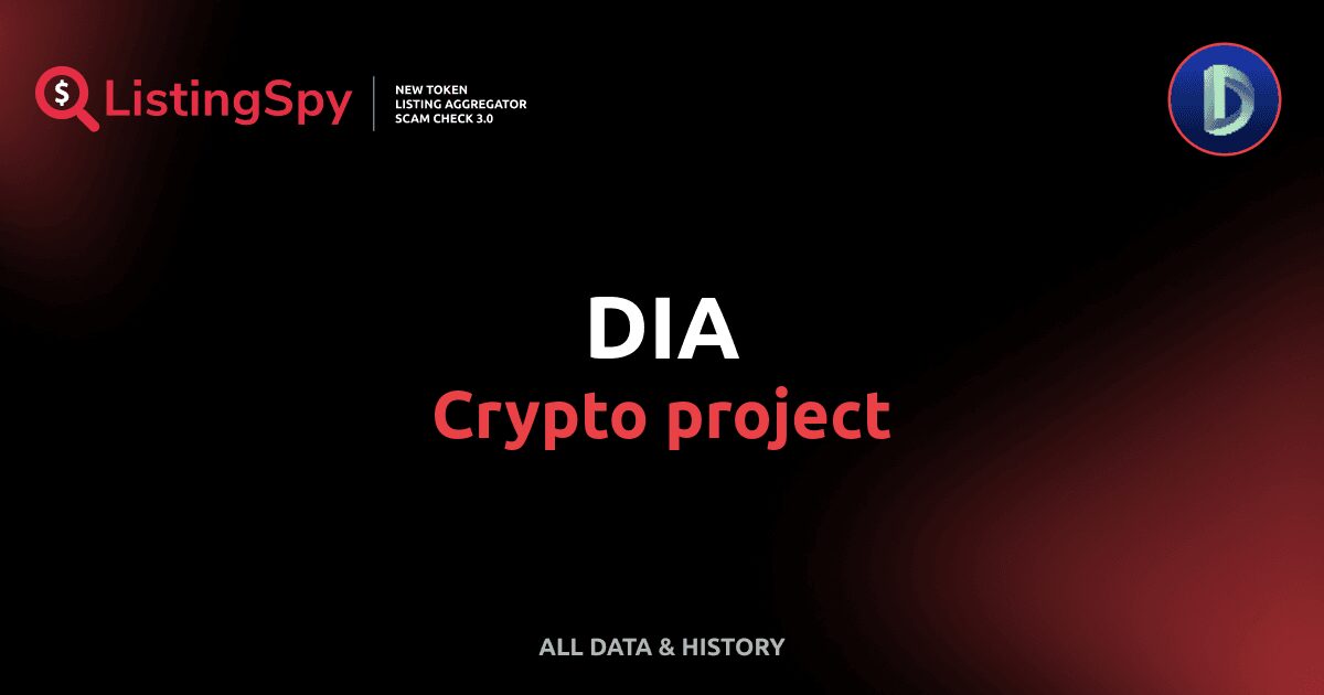 DIA crypto project info: DIA listings, events, charts, community ...