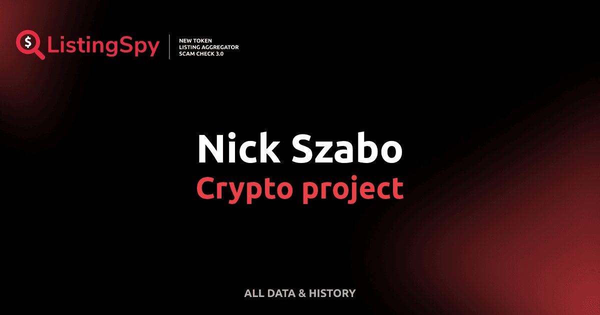 Nick Szabo crypto project info: SZABO listings, events, charts, community, analysis | ListingSpy