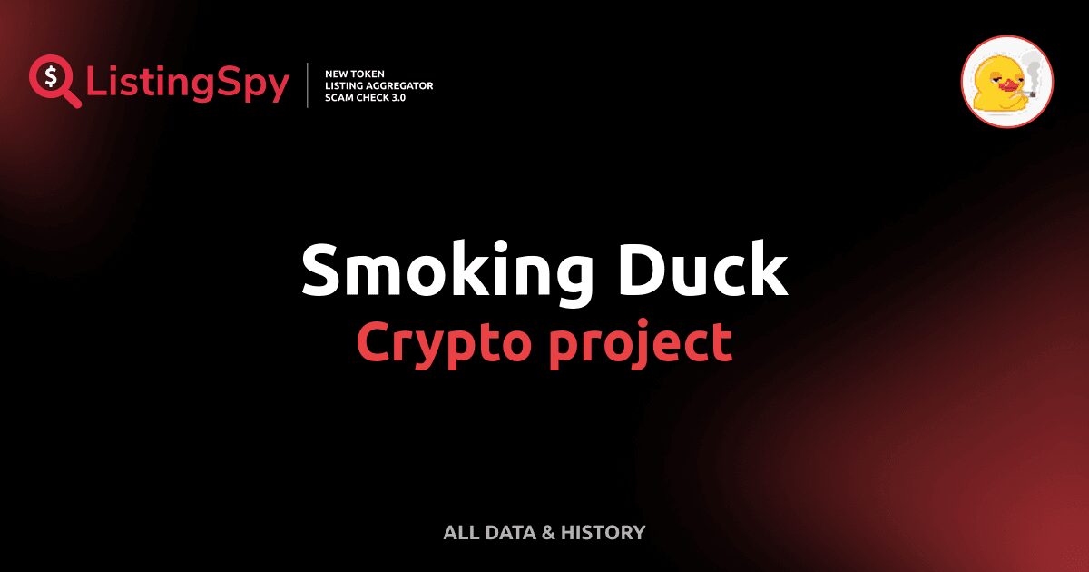 Smoking Duck crypto project info: DUCK listings, events, charts ...