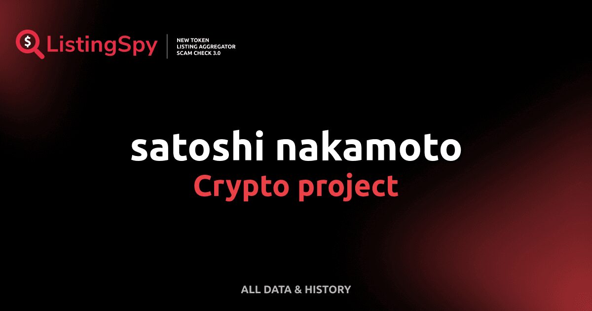 satoshi nakamoto crypto project info: SATOSHI listings, events, charts, community, analysis ...