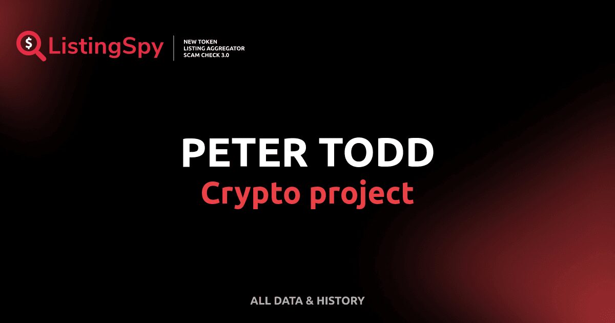 PETER TODD crypto project info: SATOSHI listings, events, charts ...