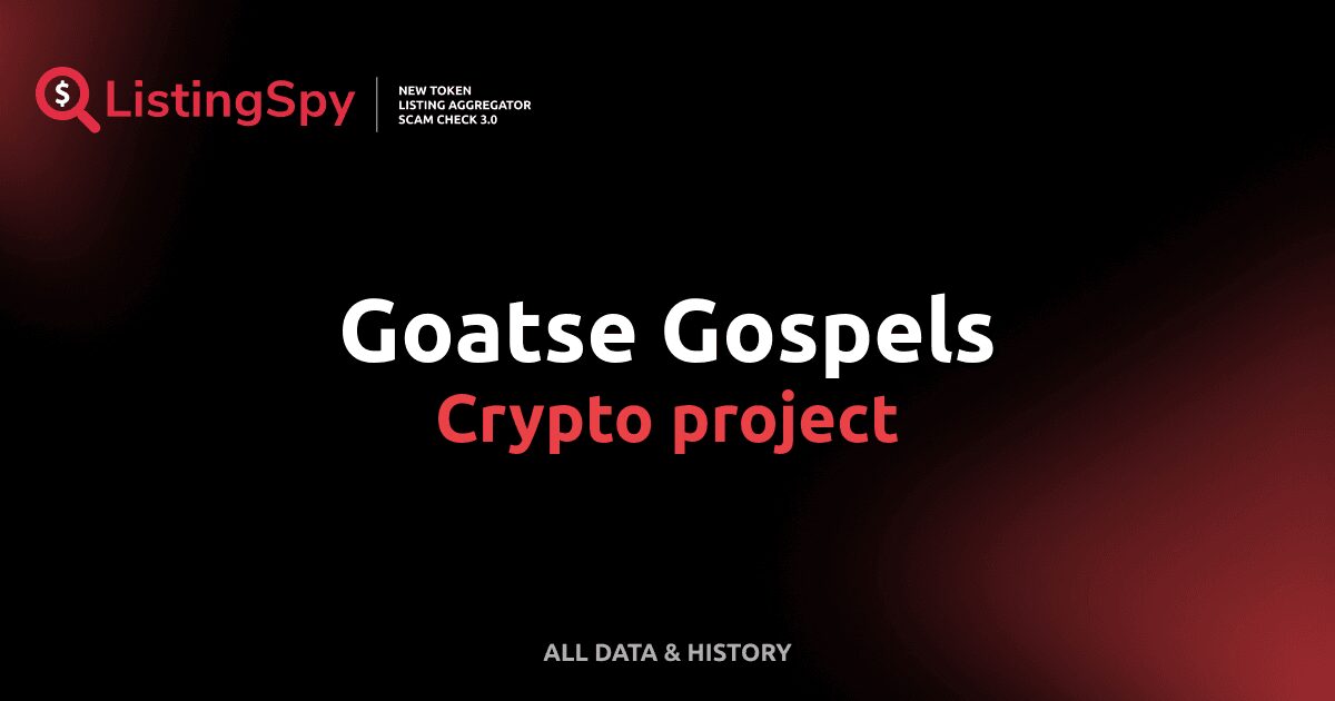 Goatse Gospels crypto project: GG token listings, events, analysis ...