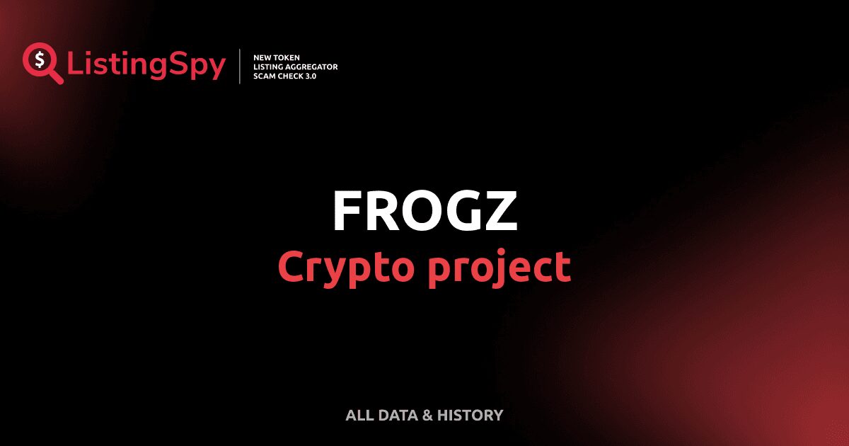 FROGZ crypto project: FROGZ token listings, events, analysis | ListingSpy