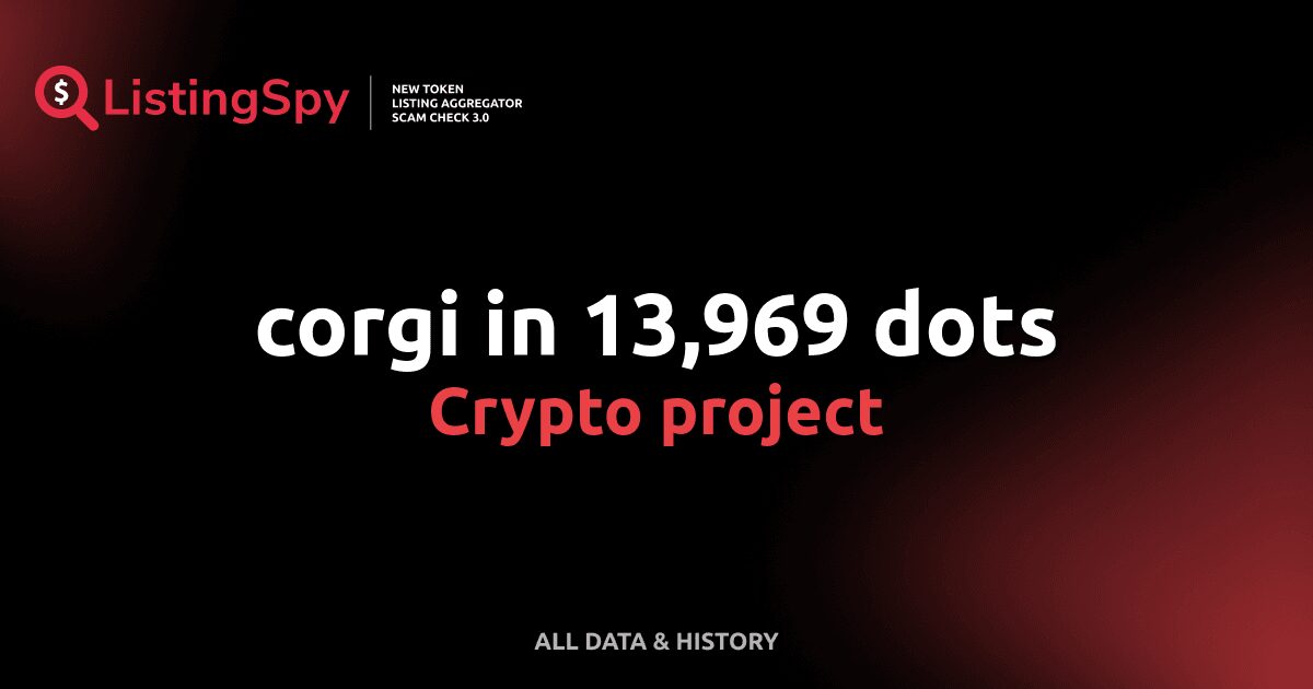 corgi in 13,969 dots crypto project: DOTCORGI token listings, events, analysis | ListingSpy