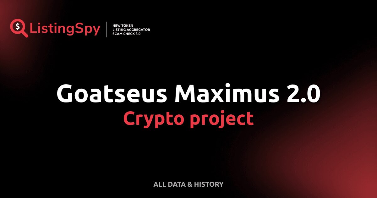 Goatseus Maximus 2.0 crypto project: GOAT2 token listings, events ...