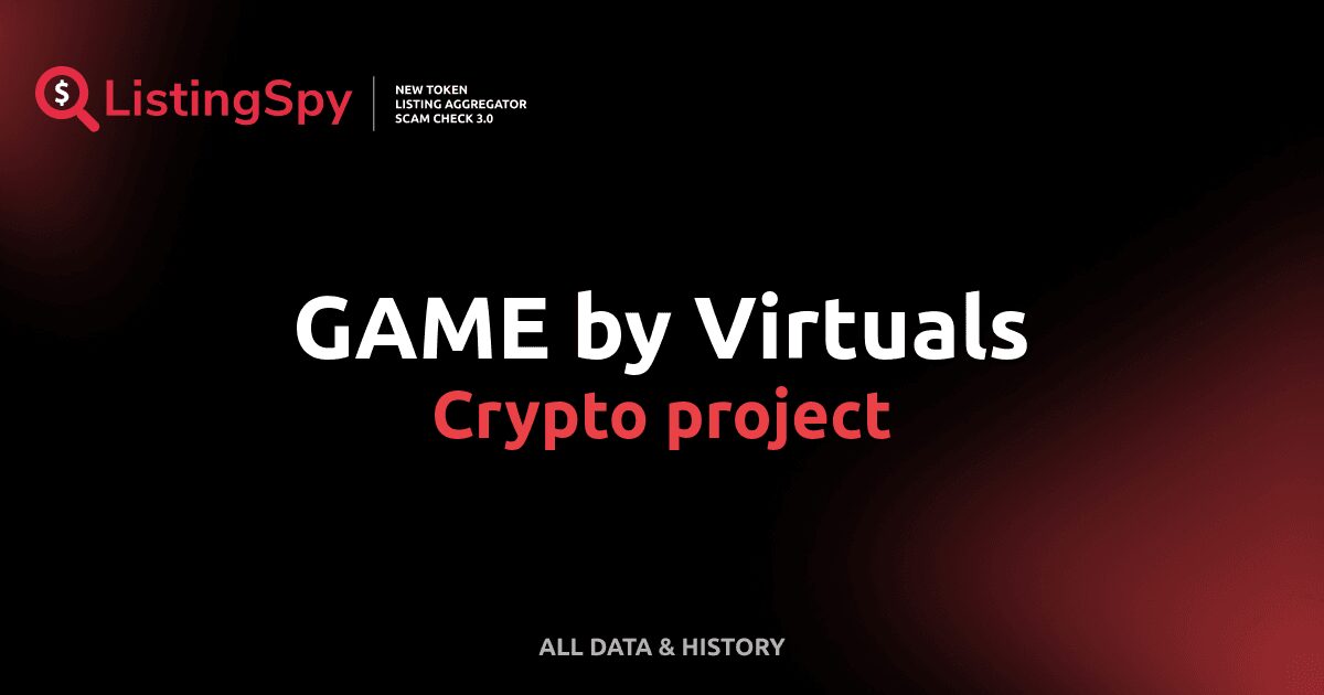 GAME by Virtuals crypto project: GAME token listings, events, analysis | ListingSpy