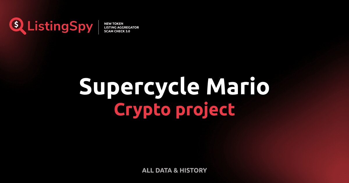 Supercycle Mario crypto project: MARIO token listings, events, analysis ...