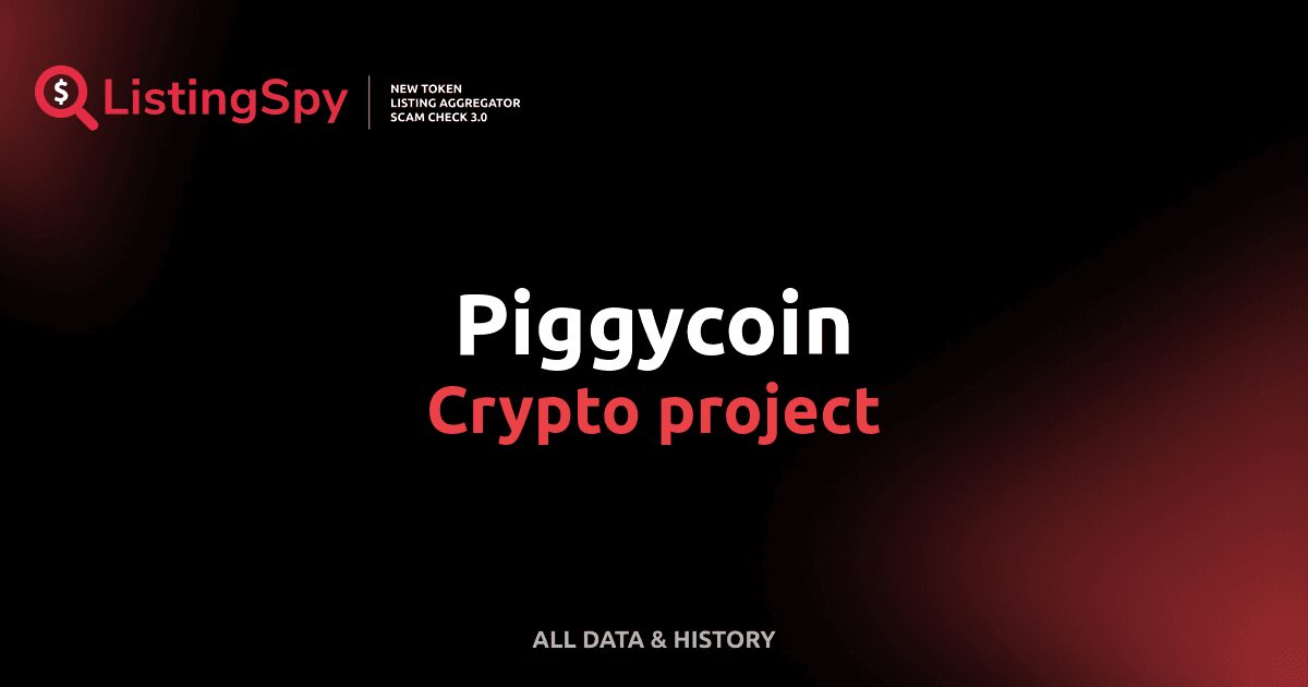 Piggycoin crypto project: PIGGY token listings, events, analysis | ListingSpy