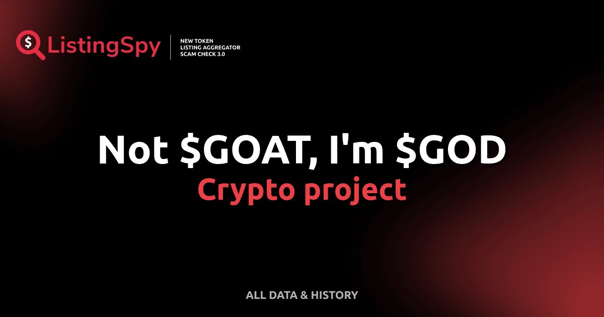 Not $GOAT, I'm $GOD crypto project: GOATKILLER token listings, events ...