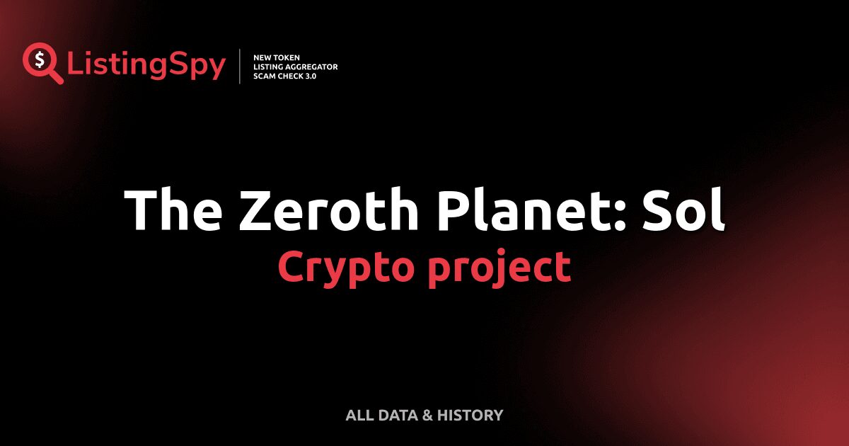 The Zeroth Planet: Sol crypto project: SOL token listings, events ...