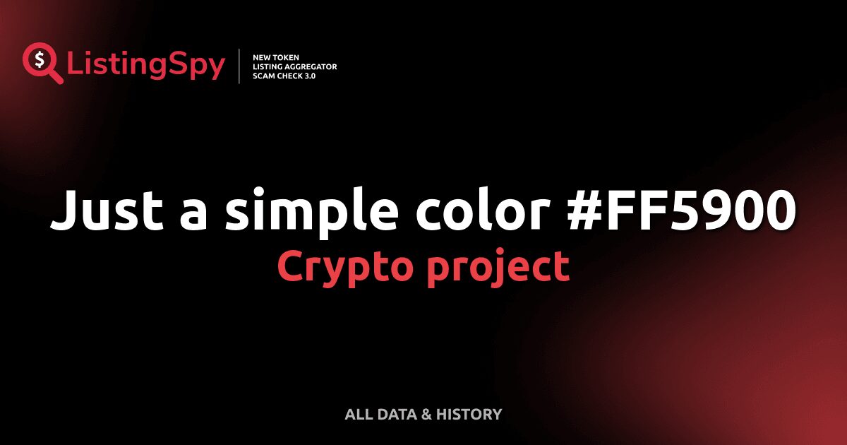 Just a simple color #FF5900 crypto project: ORANGE token listings ...