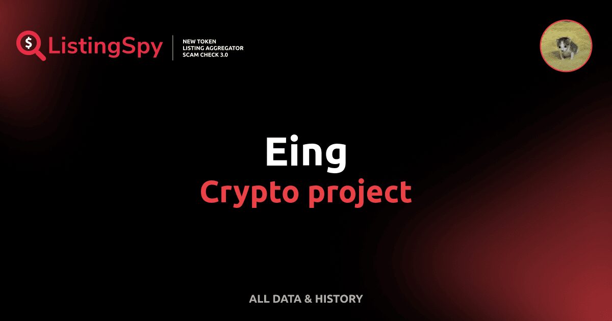 Eing crypto project: EING token listings, events, analysis | ListingSpy