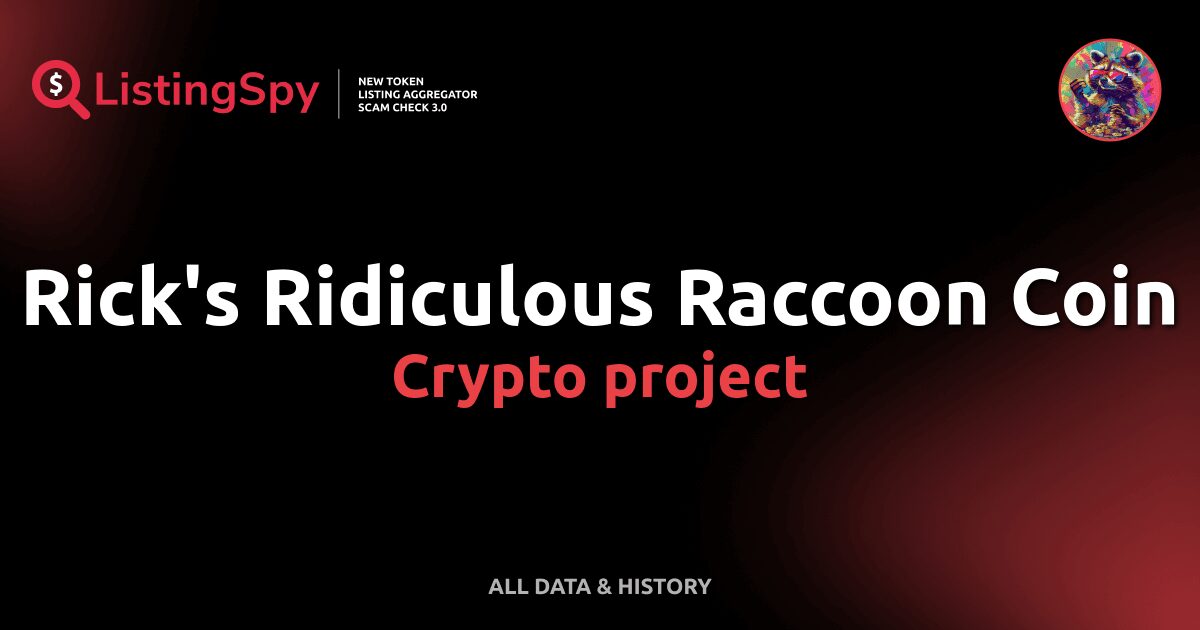 Rick's Ridiculous Raccoon Coin crypto project: TRSHMNKY token listings ...