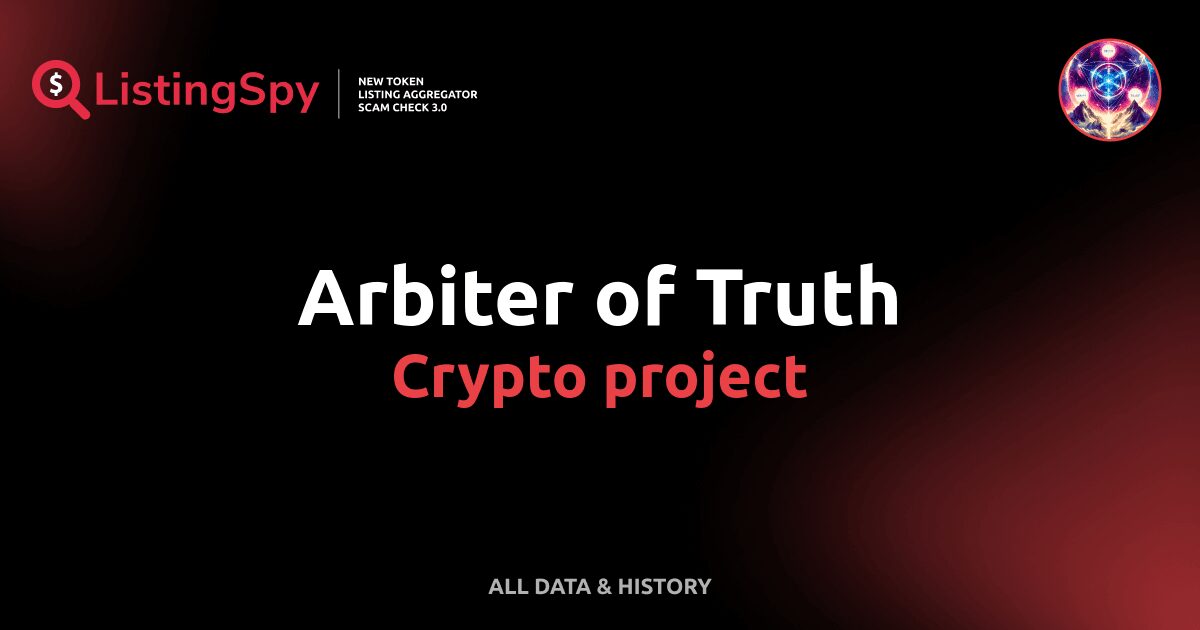 Arbiter of Truth crypto project: AOT token listings, events, analysis | ListingSpy