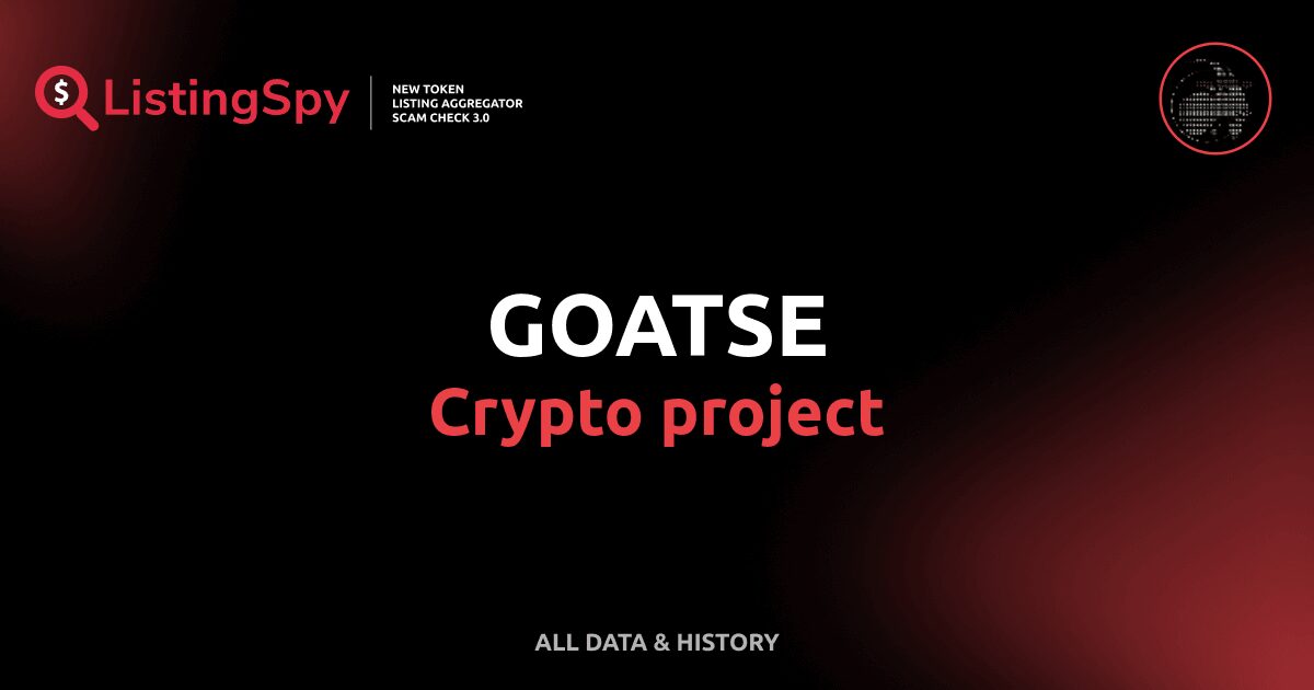 GOATSE crypto project: GOATSE token listings, events, analysis | ListingSpy