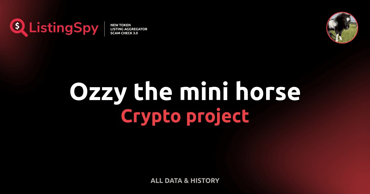Ozzy the mini horse crypto project: OZZY token listings, events ...