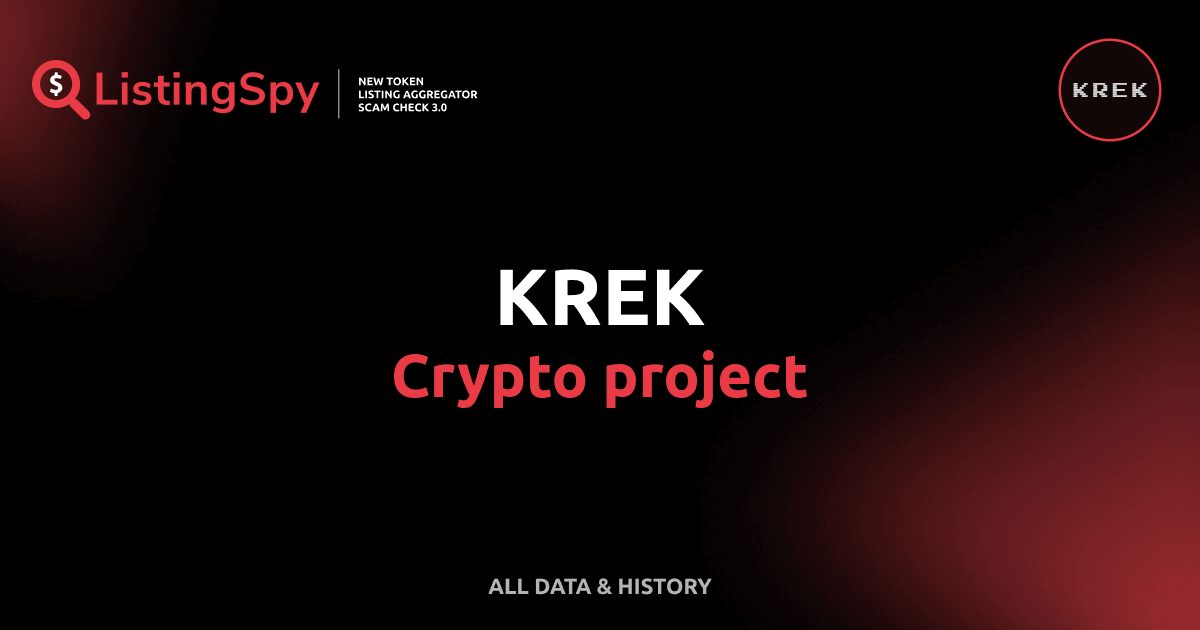 KREK crypto project: KREK token listings, events, analysis | ListingSpy