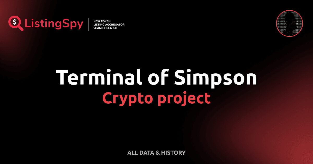 Terminal of Simpson crypto project: SIMPSON token listings, events ...