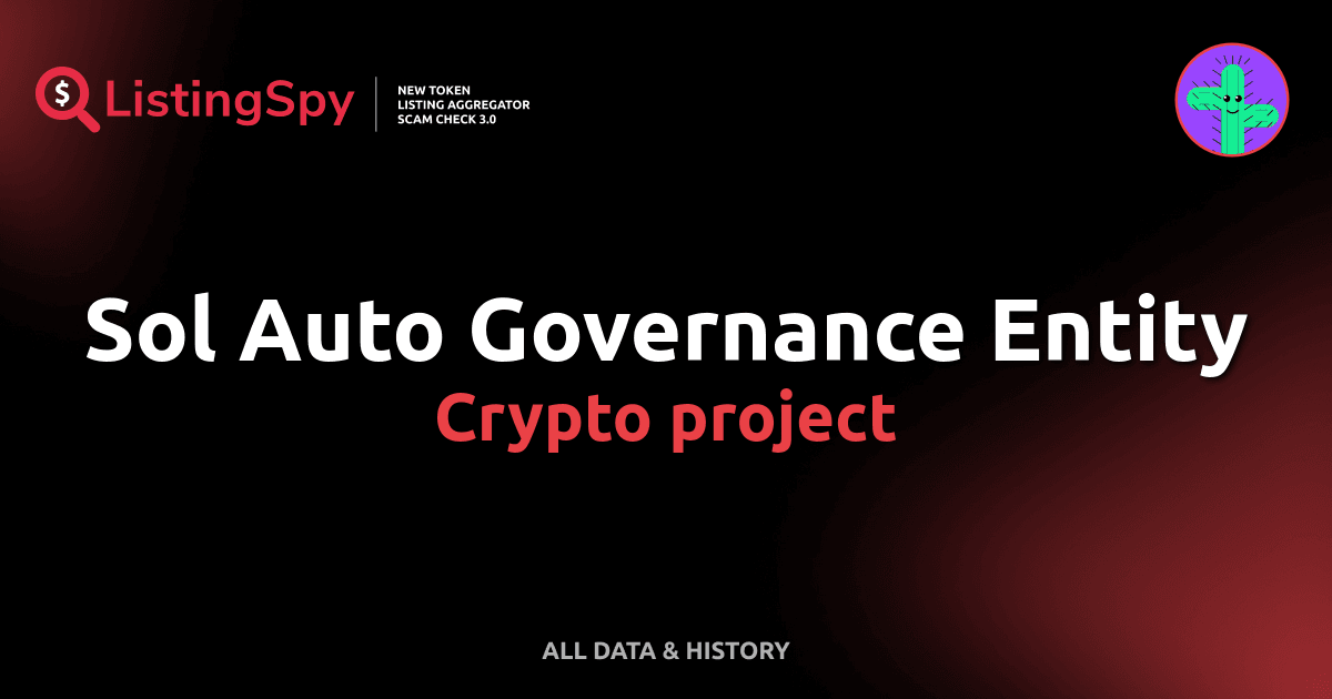 Sol Auto Governance Entity crypto project: SAGE token listings, events ...
