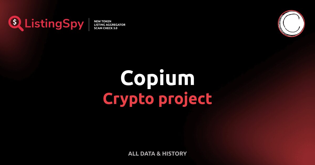 Copium crypto project: COPIUM token listings, events, analysis | ListingSpy