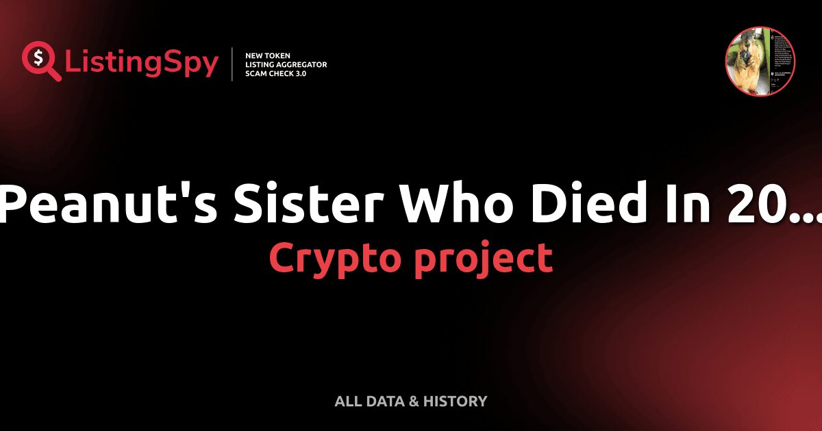 Peanut's Sister Who Died In 20... crypto project: JINXY token listings ...