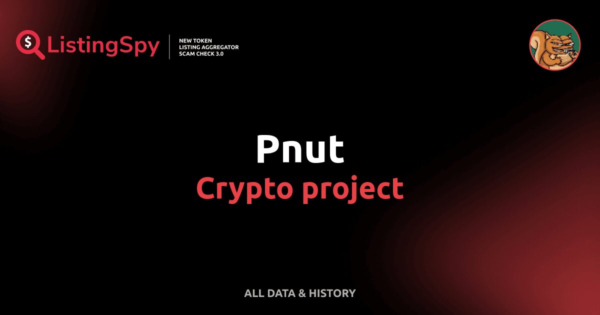Pnut crypto project: PNUT token listings, events, analysis | ListingSpy