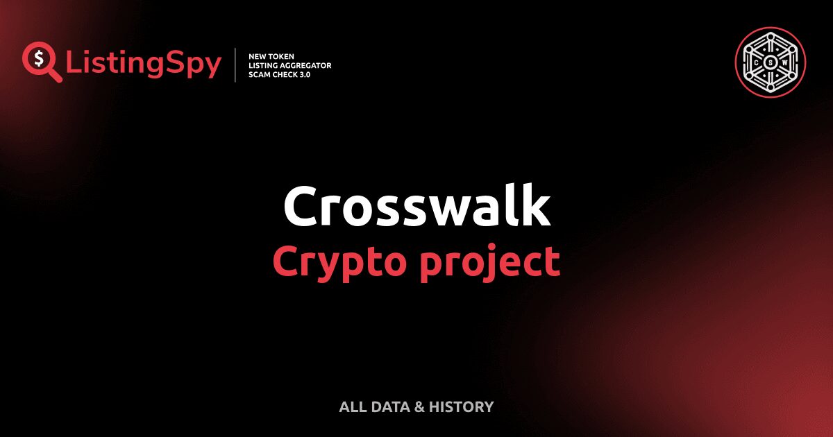 Crosswalk crypto project: CSW token listings, events, analysis | ListingSpy