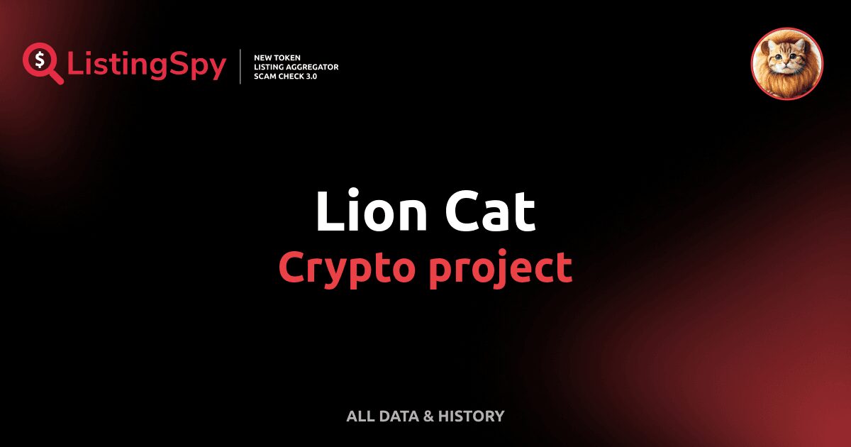 Lion Cat crypto project: LCAT token listings, events, analysis | ListingSpy
