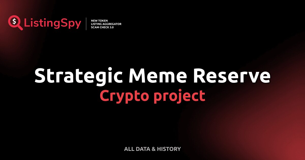 Strategic Meme Reserve crypto project: SMR token listings, events ...