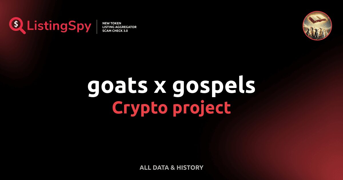 goats x gospels crypto project: GXG token listings, events, analysis | ListingSpy
