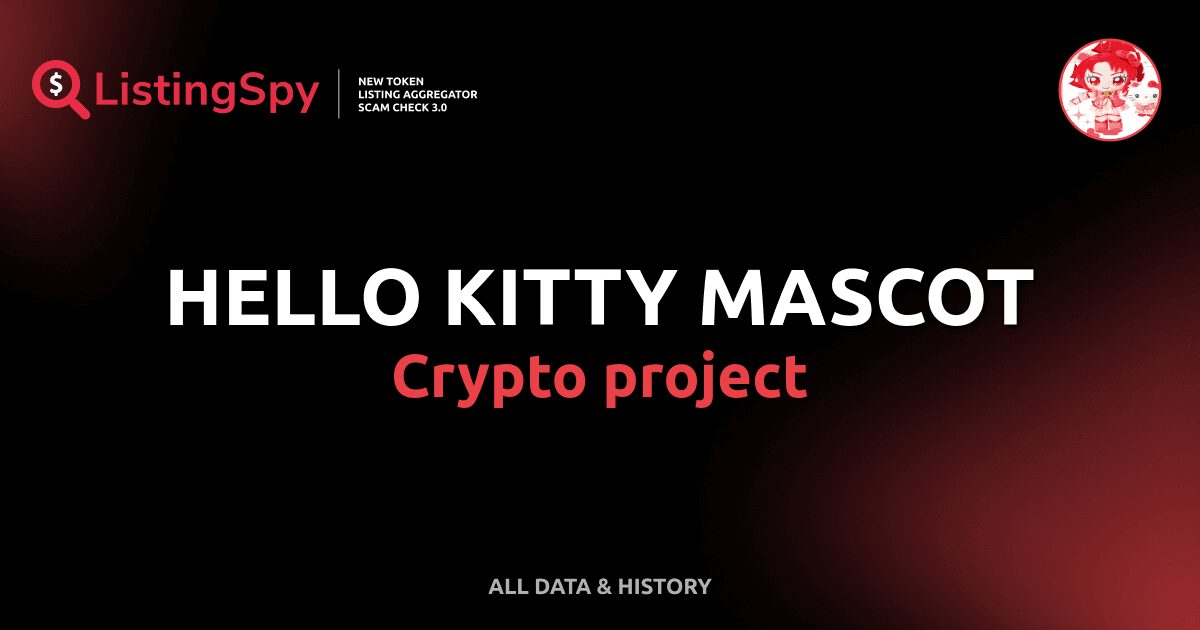 HELLO KITTY MASCOT crypto project: CUREROUGE token listings, events ...