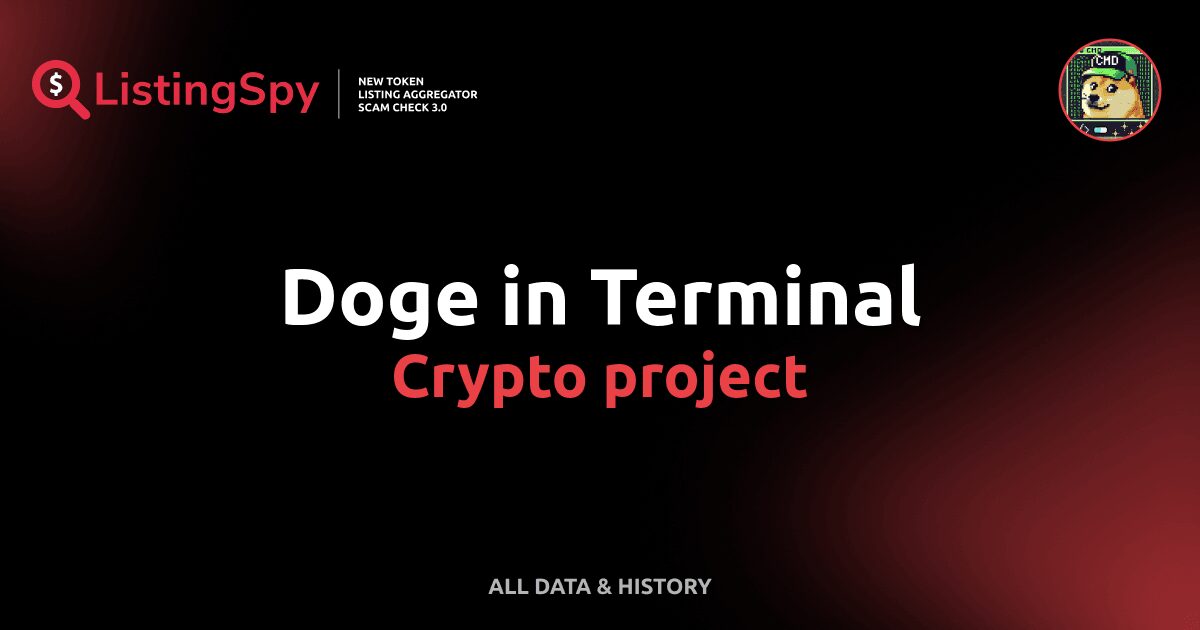 Doge in Terminal crypto project: DOTERM token listings, events, analysis | ListingSpy