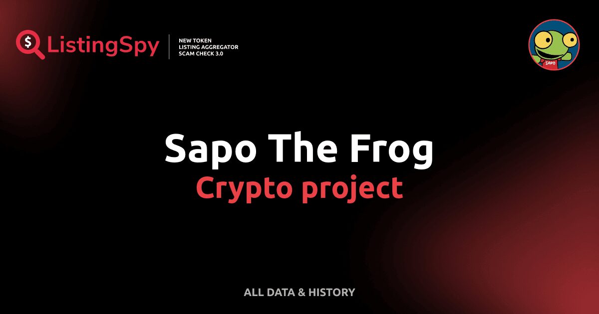 Sapo The Frog crypto project: SAPO token listings, events, analysis ...