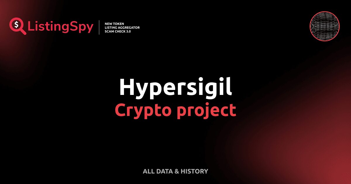 Hypersigil crypto project: HSGL token listings, events, analysis | ListingSpy